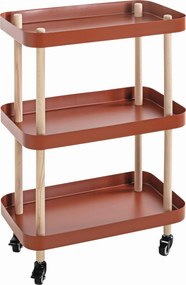 XXXLutz SERVÍROVACÍ VOZÍK, přírodní barvy, červená, barvy buku, 50/30/76 cm - Barové vozíky - 001931044308