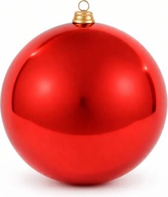 Velká vánoční koule 40 cm, červená, lesklá
