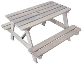 Dětský zahradní stůl piknikový s lavičkami, 90 × 91,5 × 50 cm, dřevo