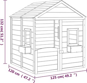 vidaXL Domeček s uzamykatelnými dveřmi a květináči masivní jedle [93687] Barva: Hnědá
