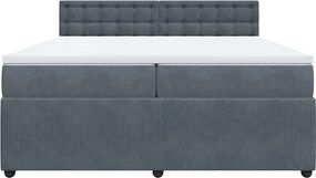 Box spring postel s matrací tmavě šedá 200x200 cm samet 3290143