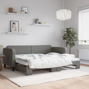 Válenda s přistýlkou tmavě šedá 80 x 200 cm textil 3196812