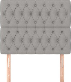Čelo postele světle šedé 90x7x118/128 cm látkové 3116650