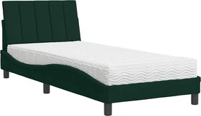 Postel s matrací Hanko tmavě zelená 90 x 190 cm samet 3208571