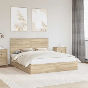 Postel s úložným prostorem se zásuvkou Sonoma dub 160 x 200 cm 3411189