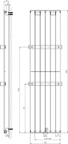 Sapho Sapho, COLONNA topné těleso 450x1800mm, břidlice s texturou, IR147