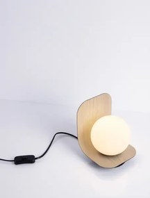 LED dřevěno-černá stolní lampa Kamen