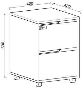 Pojízdný kancelářský kontejner Houseland Profit Lex 01 dub přírodní/bílý
