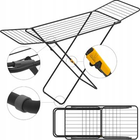 Teleskopický Volně stojící sušička na prádlo 52x176x96 cm Pevný