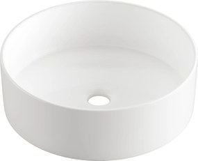 Invena Limnos, kulaté umyvadlo na desku 36x36x13 cm, bílá, INV-CE-59-001-W