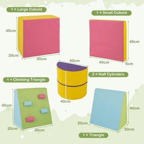 Costway Měkké pěnové stavební a prolézací bloky, sada 6 kusů