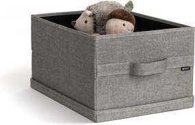 Šedý látkový úložný box s víkem 31x41x22 cm Soft Storage Medium – Bigso