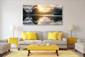 Obraz Milford Sound při východu slunce - 120x60 cm