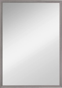 HOMCOM zrcadlo na stěnu 50 × 70 cm – obdélníkové dekorativní závěsné zrcadlo do ložnice, koupelny, obýváku a předsíně, šedý rám