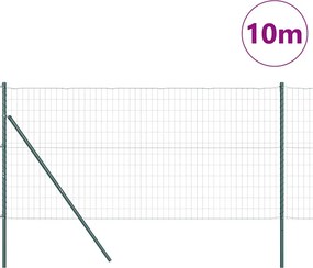 Euro plotové kotvení 10 x 1,4 m Ocel potažená PVC Zelená 3350292