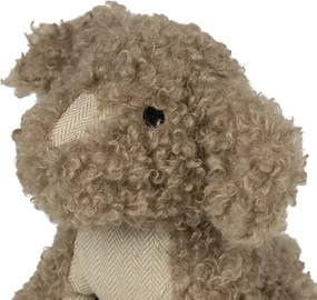 Hnědá kudrnatá dveřní zarážka pes Dog - 21*22*25 cm