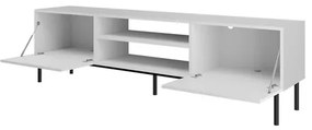 TV stolek\skříňka Koda 200 K, Barva: bílý / bílý lesk + černý