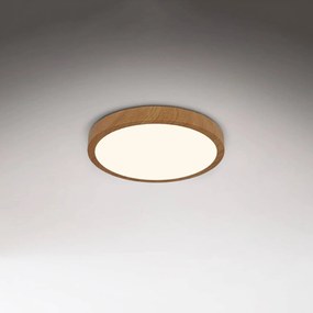 LED stropní svítidlo Runa Wood vzhled dřeva 3 000 K Ø38cm