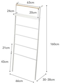 Bílý věšák s poličkou YAMAZAKI Tower Ladder