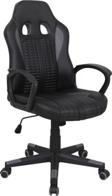 XXXLutz HERNÍ ŽIDLE, vzhled kůže, síťovina, šedá, černá MID.YOU - Online Only kancelářské židle - 002674012701
