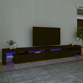 Tv Skříňka S Led Osvětlením 260X36,5X40 Cm Černá 290 cm