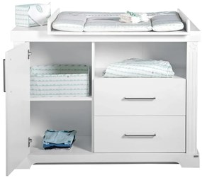Bílá nízká dětská komoda s přebalovacím pultem 120x98 cm Maxi – Roba