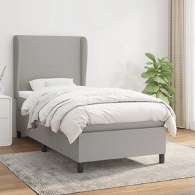 Box spring postel s matrací světle šedá 90x190 cm textil 3127765