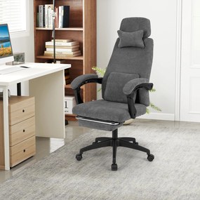 Costway Ergonomická kancelářská židle s výsuvnou opěrkou nohou a nastavitelným