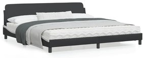 Rám postele s čelem černý a bílý 200 x 200 cm umělá kůže