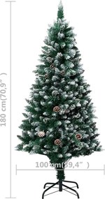 vidaXL Umělý vánoční stromek LED osvětlení sada koulí a šišky 180 cm [3077531] Barva: zlatá