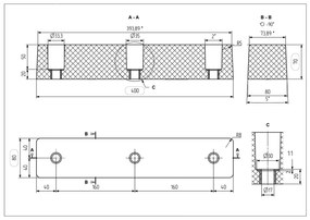 VMBal Gumový doraz na kamion 400 x 70 x 80 mm