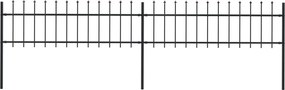 vidaXL Zahradní plot s hroty ocelový 3,4 x 0,6 m černý [277594]