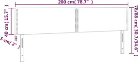 Čelo postele s LED tmavě šedé 200x5x78/88 cm textil 3121495