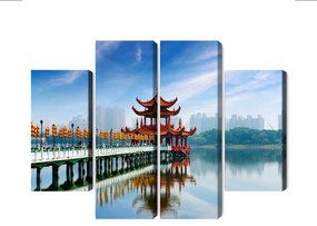 Vícedílný obraz Slavná Turistická Atrakce Kaohsiung Nedostatek Nedostatek Přírodní plátno 200x150