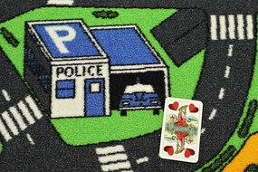 Vopi, Dětský kusový koberec City life kruh, 67x67 (průměr) kruh, vícebarevná, dětský pokoj