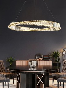 Křišťálový závěsný LED lustr APP1202-CP 78 cm zlatý/neutrální bílá
