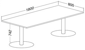 Jednací stůl ProOffice 180 x 80 cm, třešeň