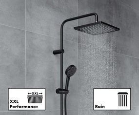 Hansgrohe Vernis Shape, Showerpipe 240 1jet EcoSmart 9 l, s termostatem, černá matná, HAN-26429670