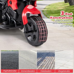 Costway 6 V Dětský motocykl 3-kolový elektrický motocykl s LED světlometem
