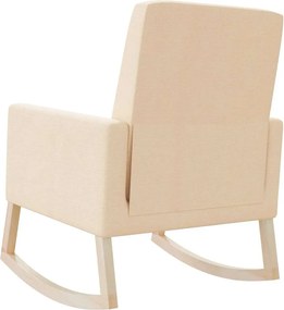 Houpací křeslo krémové textil 329424
