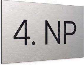 ACCEPT Označení podlaží "4. NP" - stříbrná tabulka - černý popis