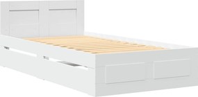 Rám postele s čelem bez matrace bílý 100x200 cm 3295576