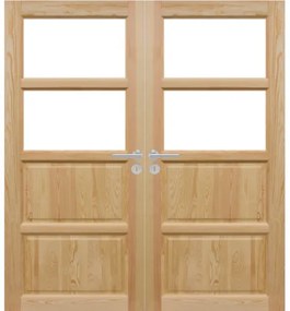 Archo - Dvoukřídlé dřevěné dveře dýhované z borovice Triada 105483
