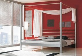 Nábytek ATIKA s.r.o. Kovová postel LARA SILBER - nebesa Povrchová úprava: Základní (černá, bílá, stříbrná 9006), Rozměr: 160 x 200 cm