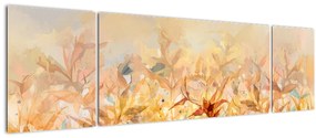 Obraz - Listy v barvách podzimu, olejomalba (170x50 cm)