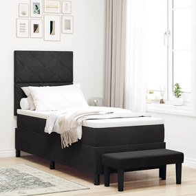 Postel s boxspringem s čelo Černá 200 x 80 cm samet 3344542