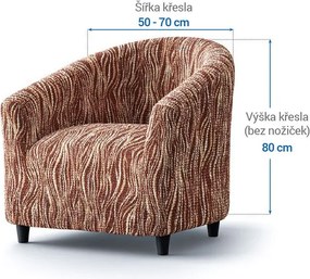 Bielastické potahy UNIVERSO NOVÉ žíhané hnědé klubové křeslo (š. 50 - 70 cm)