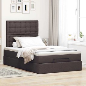 Osmanský rám postele s matrací tmavě šedá 120x200cm textil 3313316