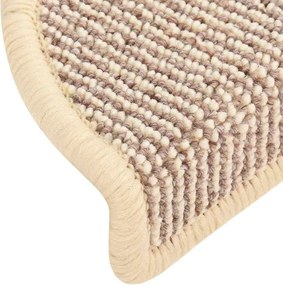 Schodové rohože 15 ks 56 x 17 x 3 cm bílé a hnědé, půlkulaté 149852