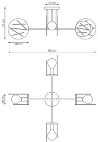Lustr na tyči FRICK 4xE27/15W/230V černá